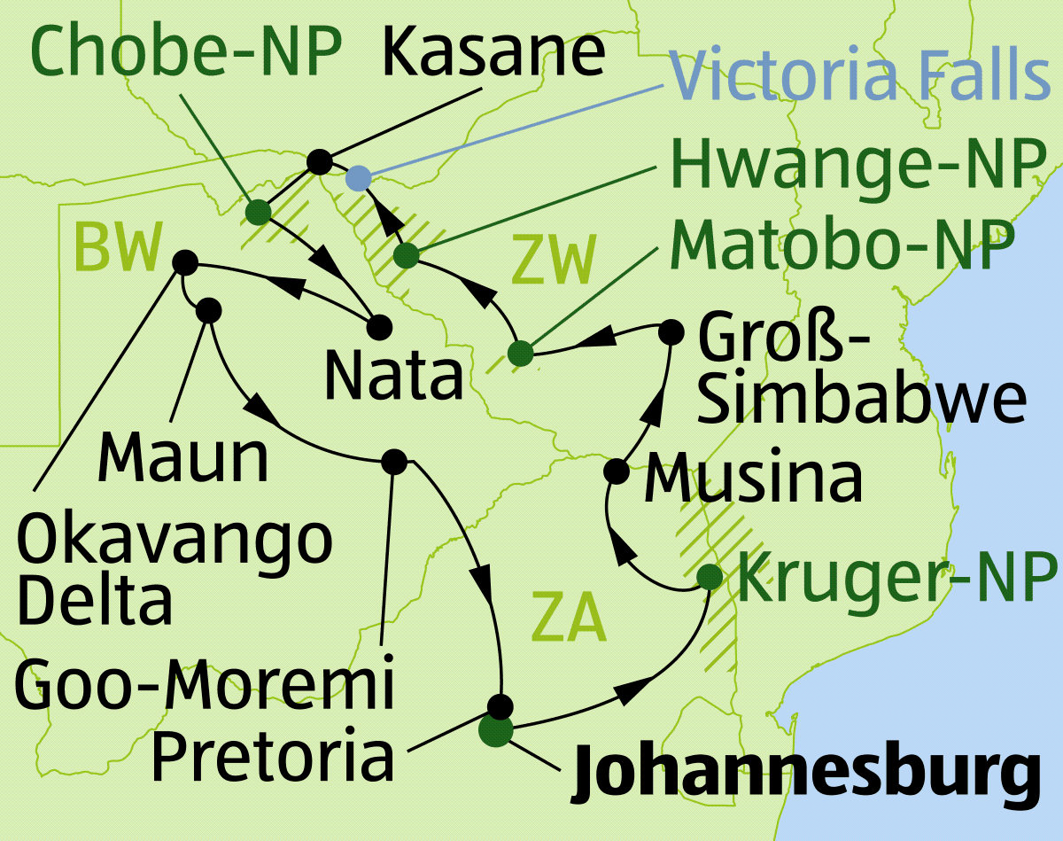 Botswana, Simbabwe & Südafrika - Abenteuer-Rundreise & Safari | HOFER ...
