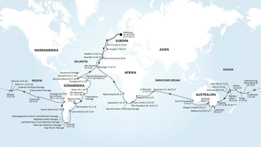 Weltreise 2026 - Kreuzfahrt | HOFER REISEN