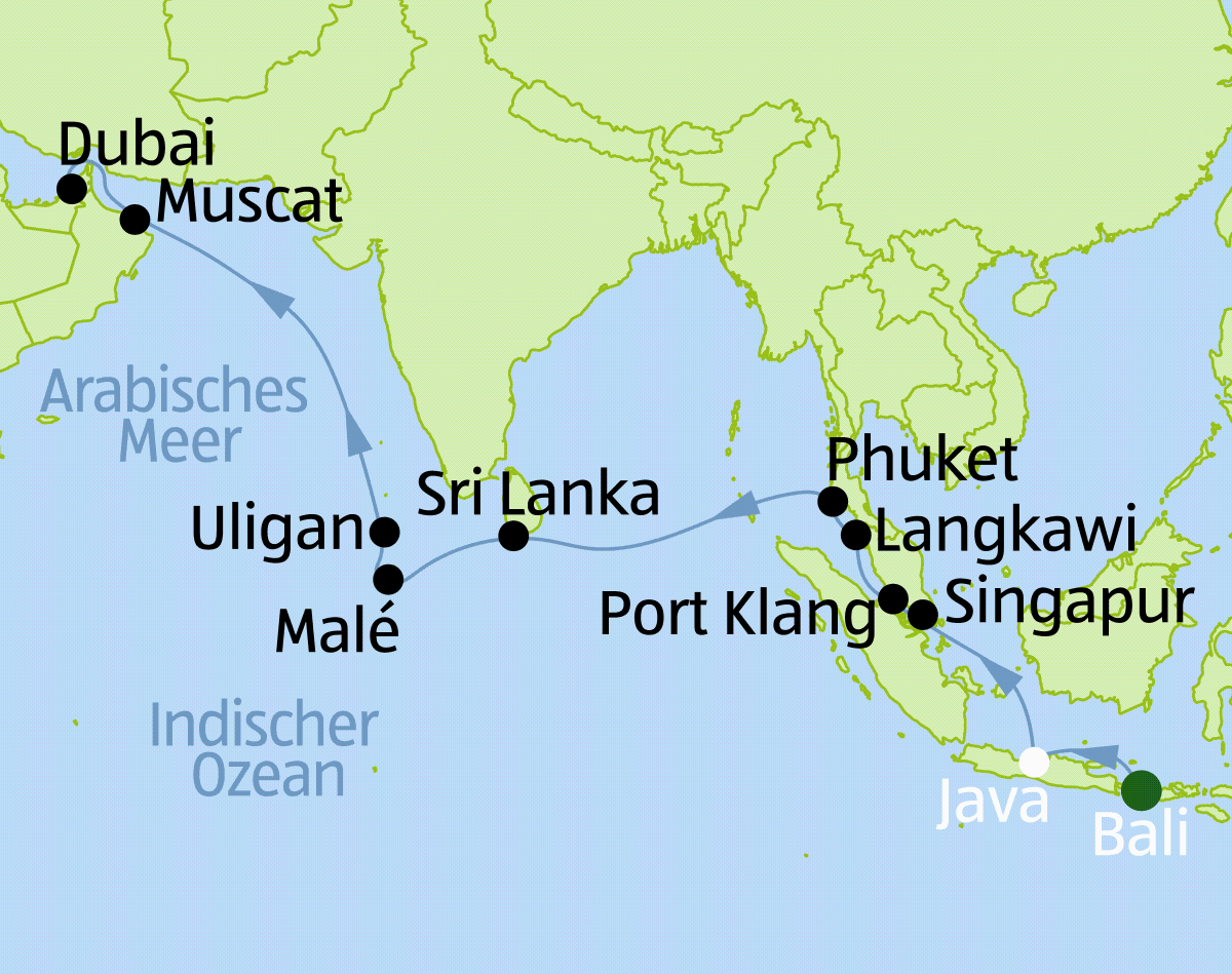 Von Bali nach Dubai - Rundreise, Kreuzfahrt & City-Trip | HOFER REISEN